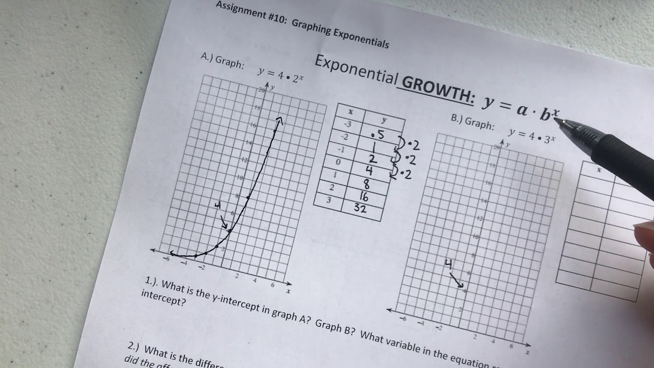 Assignment #10 Graphing Exponentials - YouTube