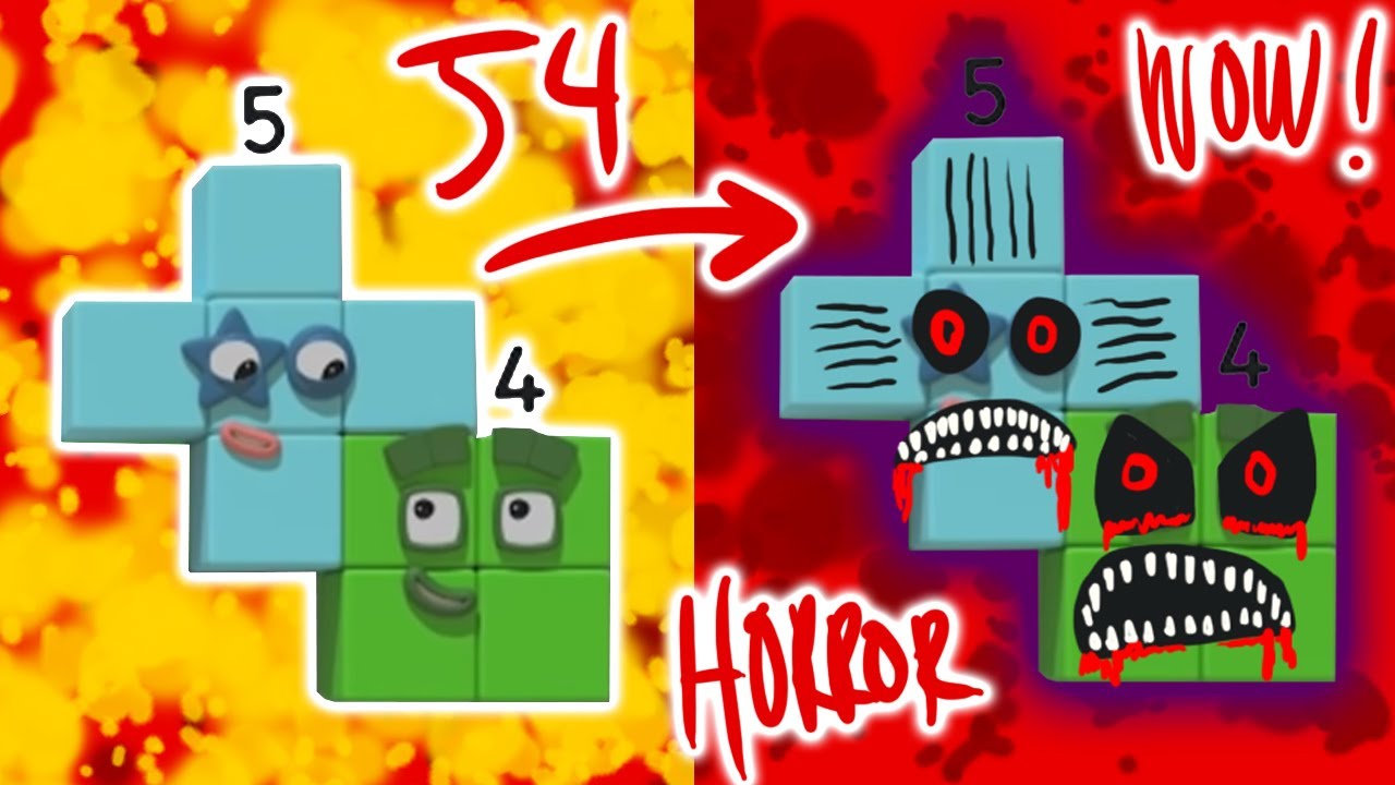 Numberblocks mmm New Shape 5 and 4 Number 54 As Horror Version - YouTube