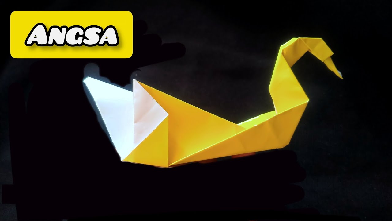 cara membuat origami angsa | origami angsa mudah - YouTube
