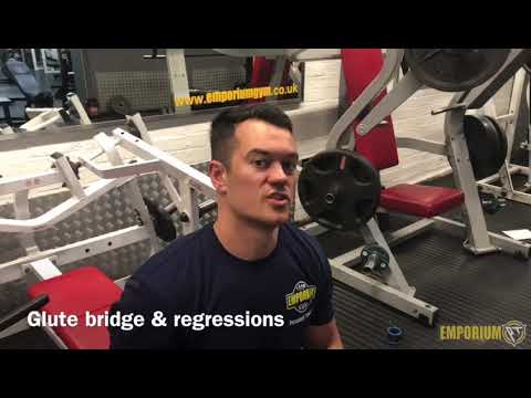 Single leg glute bridge regression set - YouTube