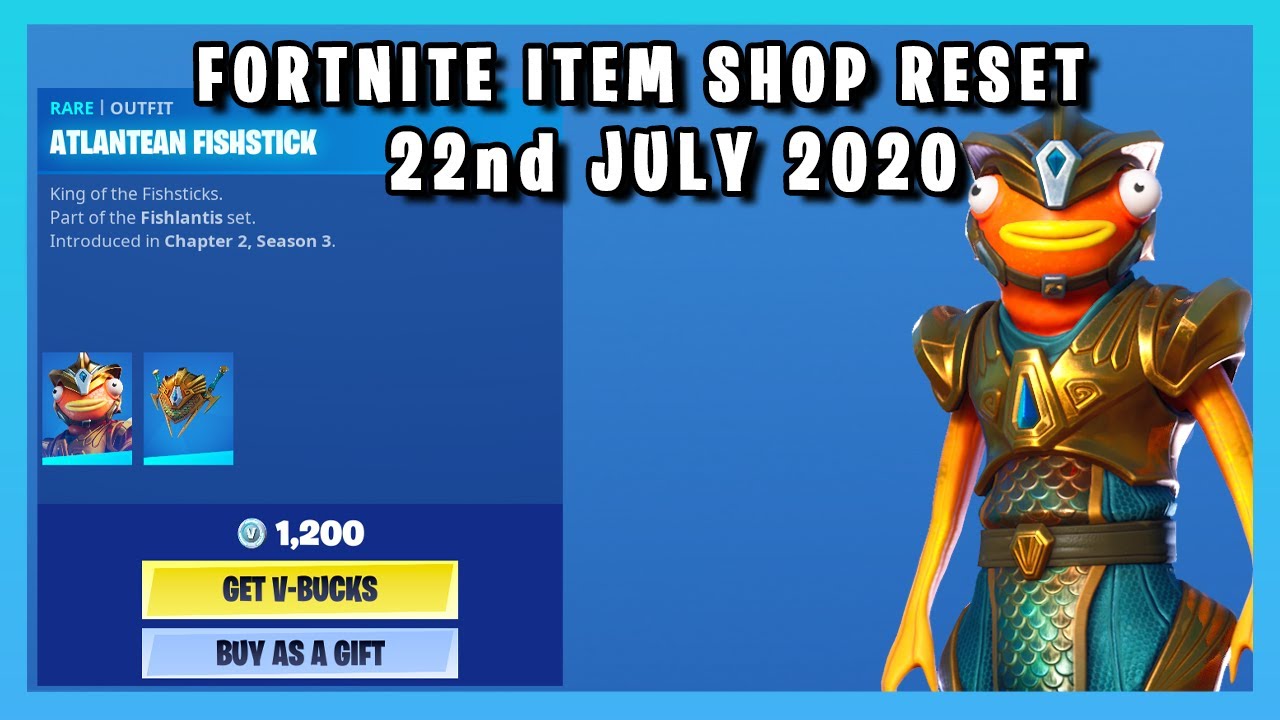 *NEW* ATLANTEAN FISHSTICK SKIN!!! (Item Shop Reset 22nd July 2020 ...