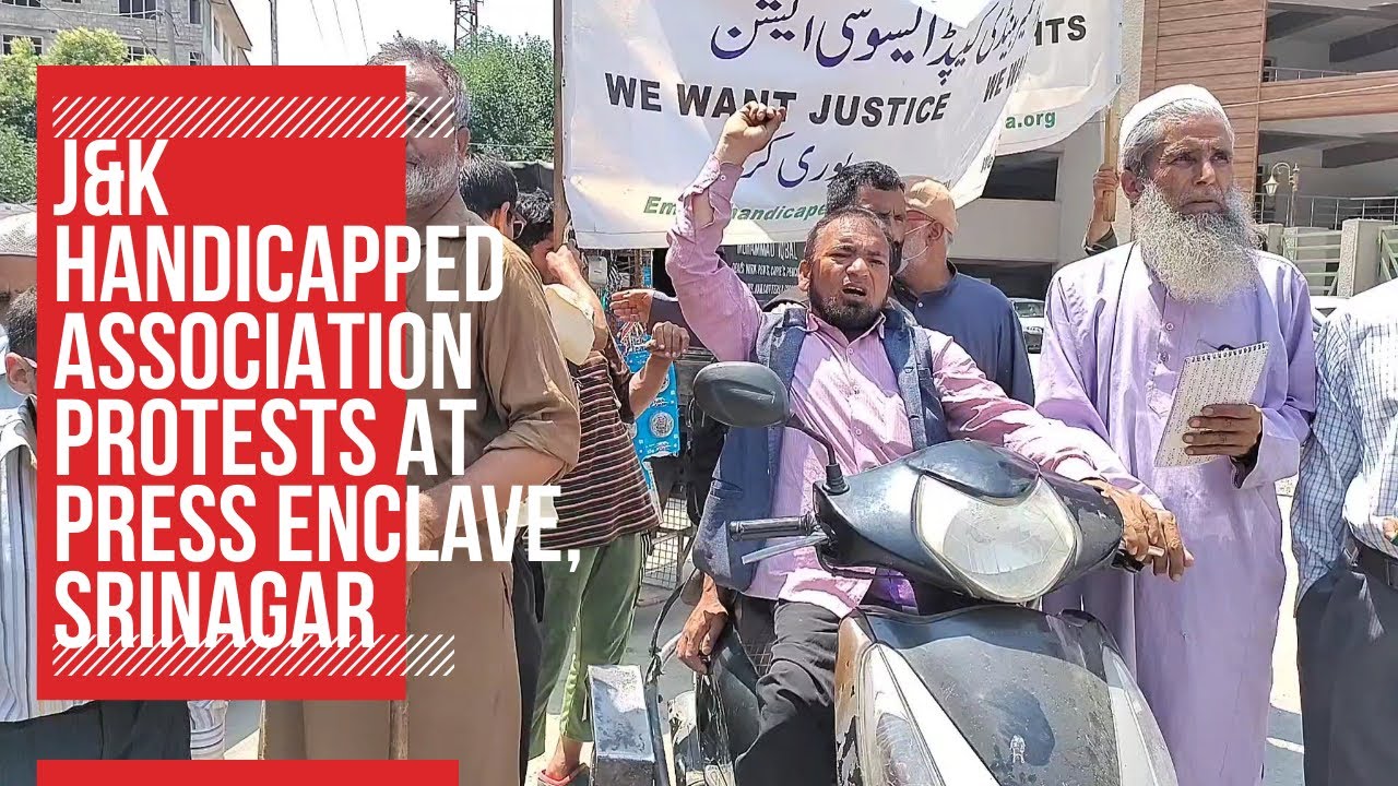 J&K Handicapped Association protests at Press Enclave, Srinagar - YouTube