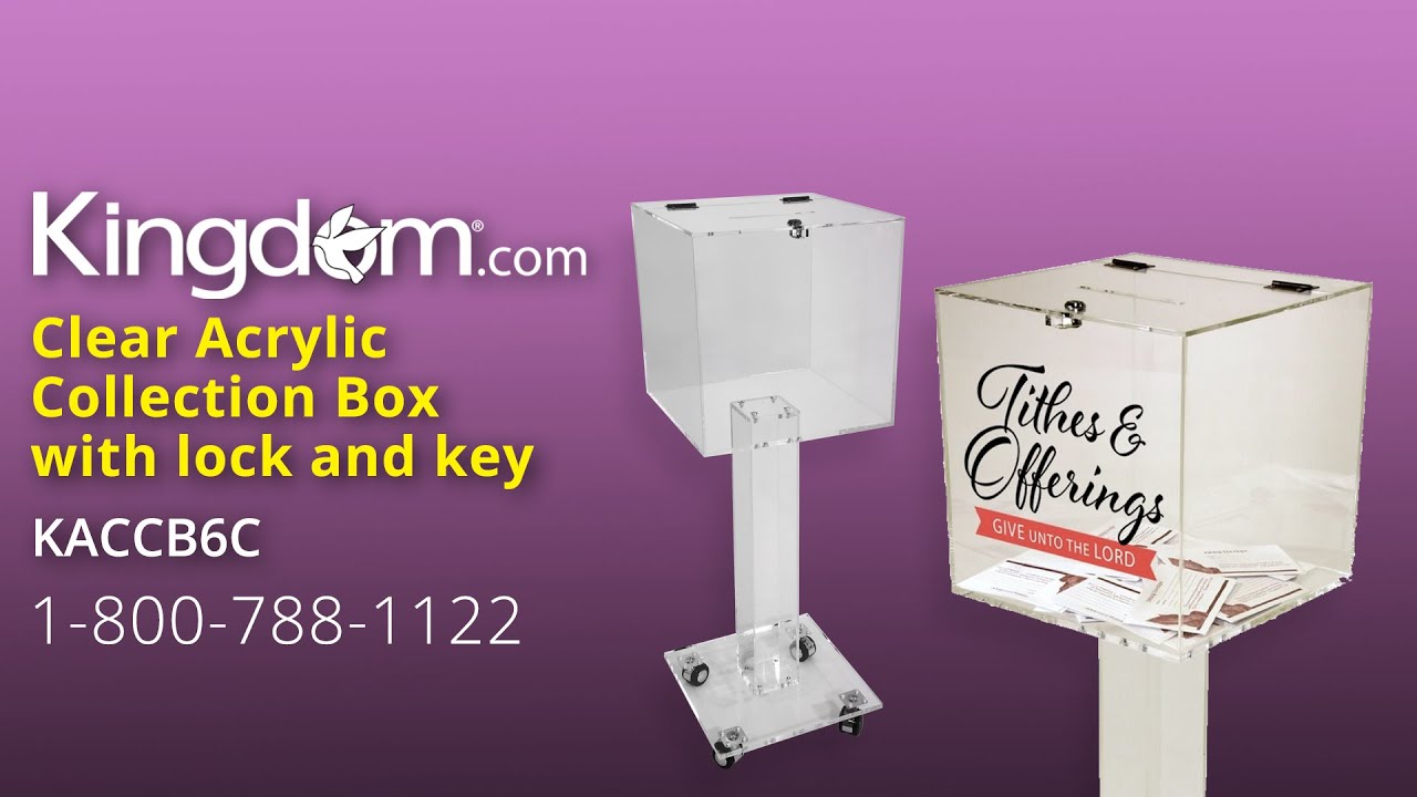 Clear Acrylic Donation Box With Lock and Key - KACCB6C - YouTube