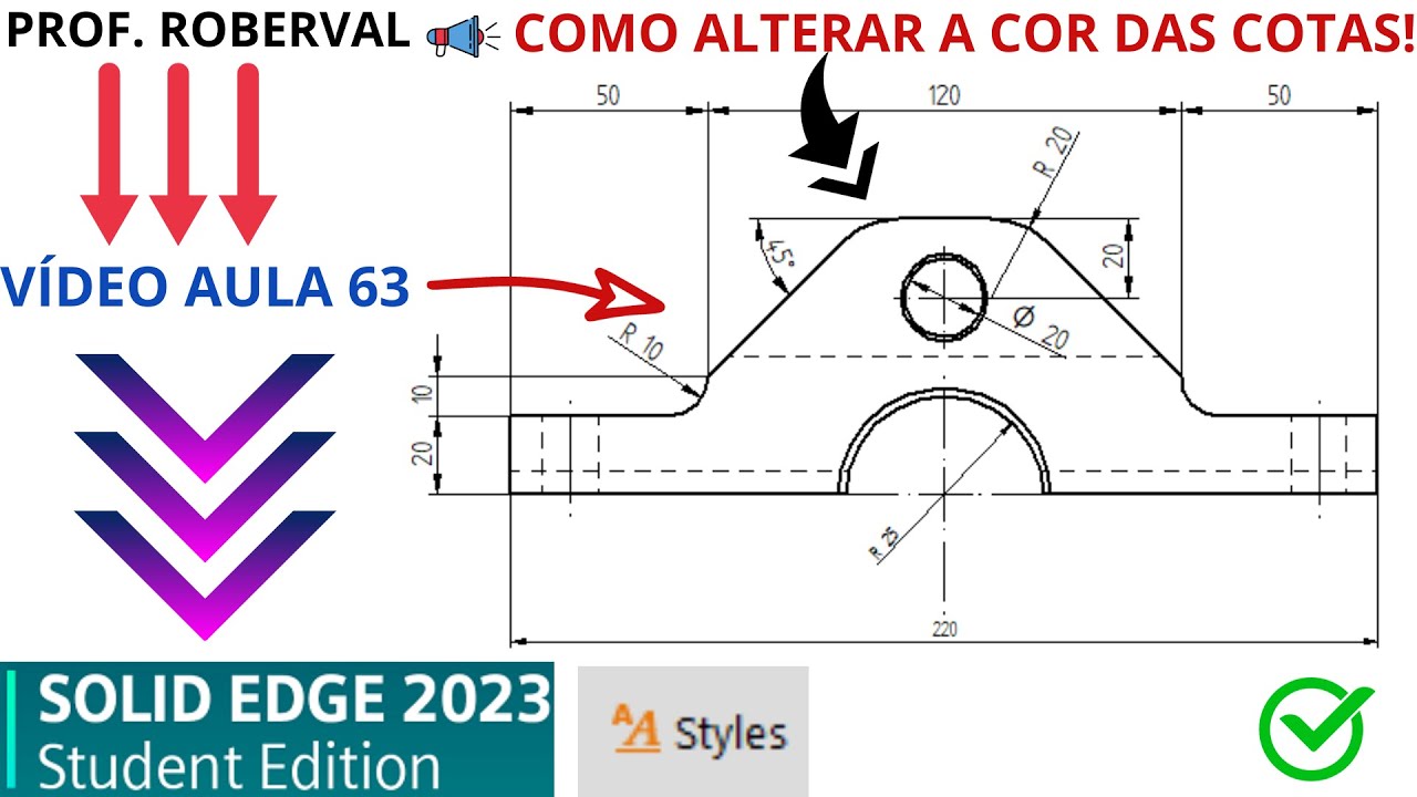 AULA 63 - Como Alterar a Cor das Cotas do Desenho 2D no Solid Edge 2023 - YouTube