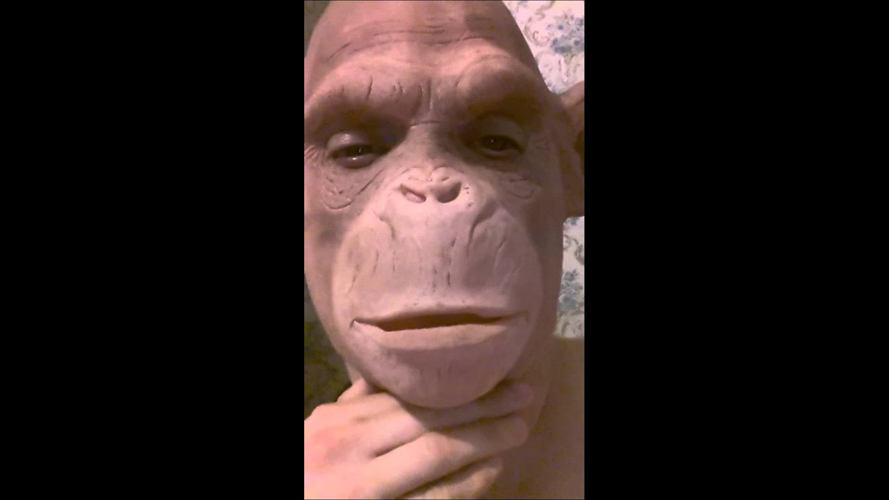 Homemade latex ape mask - YouTube