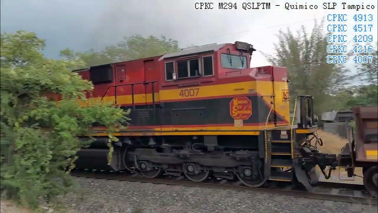 🚂KCS 4007 en el M-294, KCS 4767 de reversa y KCSM 4754 con silbato de AC44CW 🚂 - YouTube