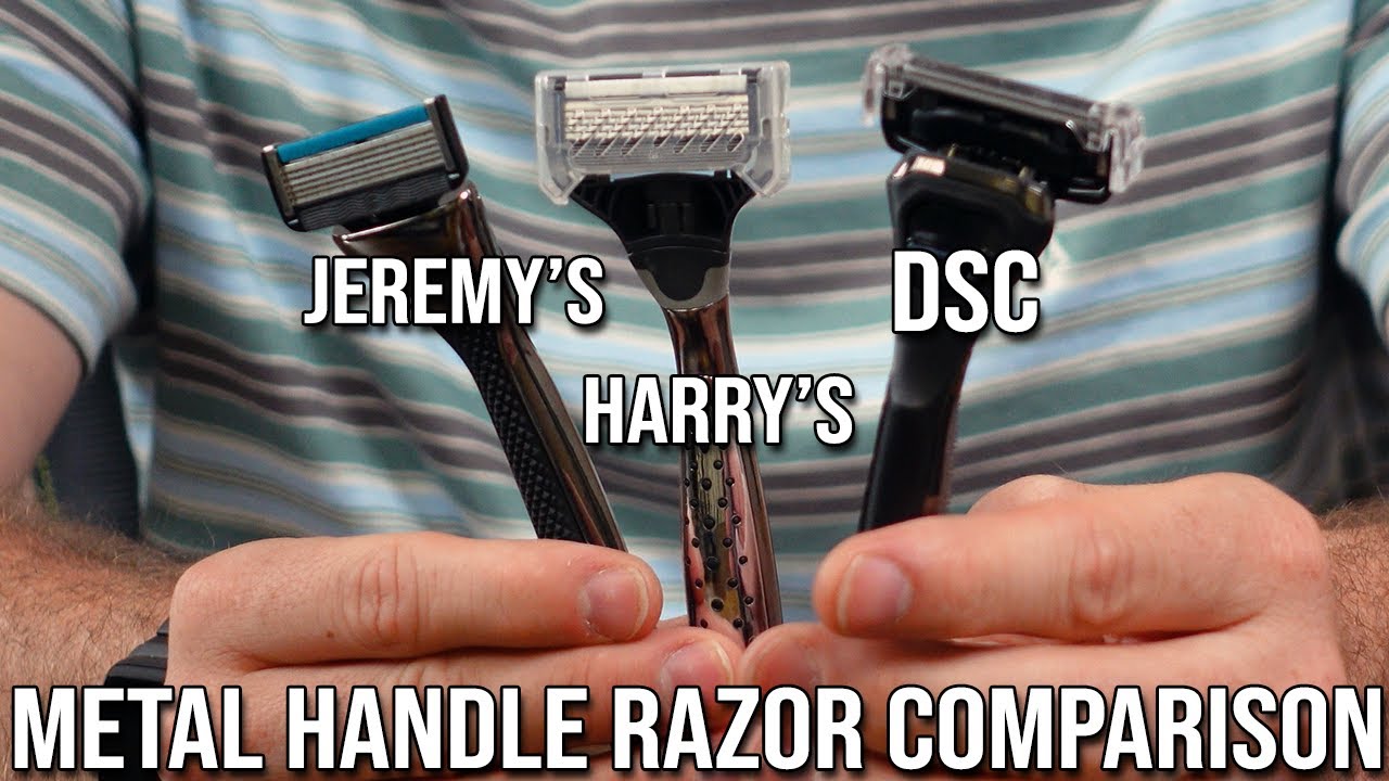 3 Metal Handle Razor Comparison | Jeremy’s Razor DSC Harry’s Razor ...