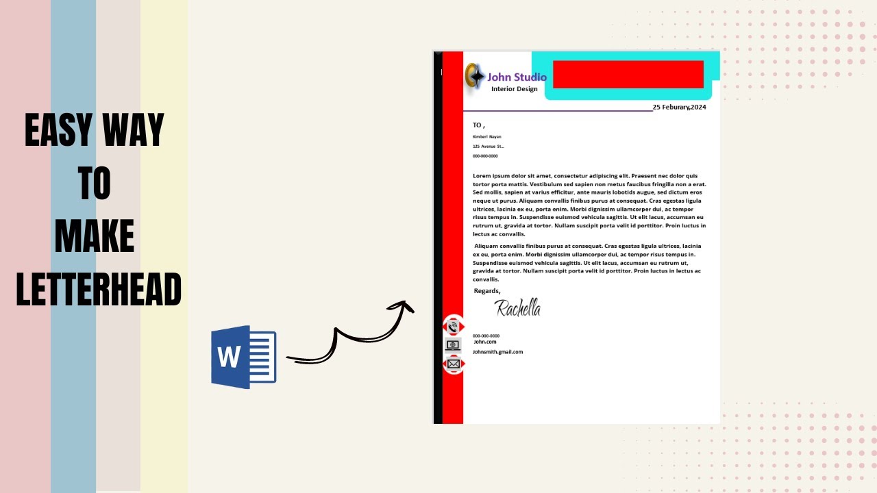 how to make a letterhead for company | MS Word | Letterhead Design ...