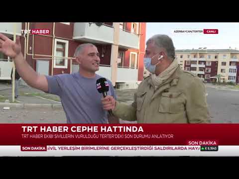 TRT Haber ekibinden Fuat Kozluklu, Ermenistan'ın Azerbaycanlı sivilleri vurduğu Terter'de