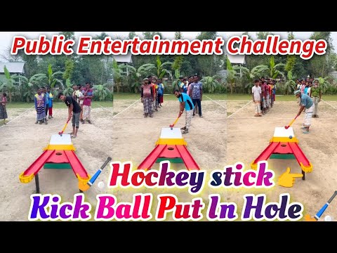 Hockey_stick 🏑 Kick_Ball_Put_In_Hole ⛳ Funny_Village_Food_Challenge ...