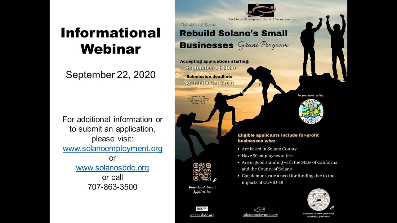 Rebuild Solano's Small Businesses Grant Program Informational Webinar ...