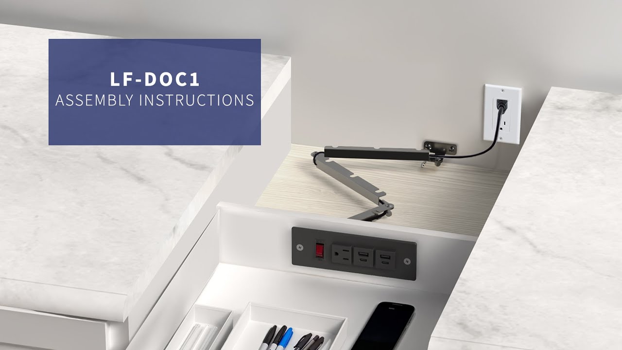 LF-DOC1 Compact In-Drawer Outlet Charging Station Assembly by VIVO ...