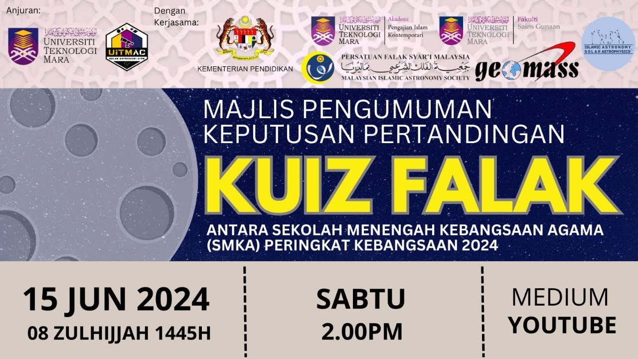 MAJLIS PENGUMUMAN KEPUTUSAN PERTANDINGAN KUIZ FALAK SMKA PERINGKAT ...