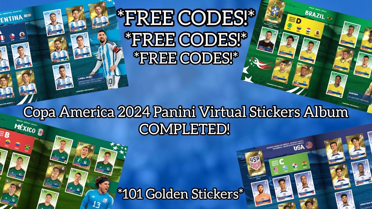 COPA AMERICA 2024 Panini Virtual Stickers Album COMPLETED | FREE CODES ...