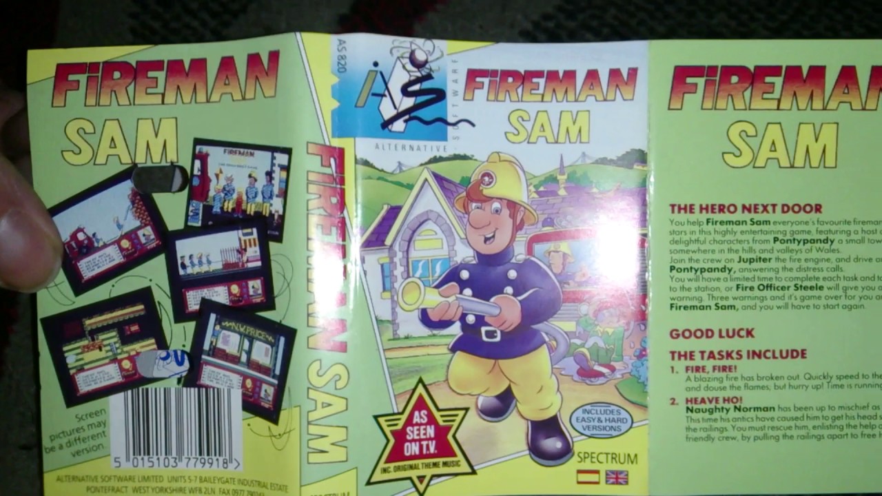 Nostalgamer Unboxing Fireman Sam On Spectrum 48 128K +2 +3 Cassette ...