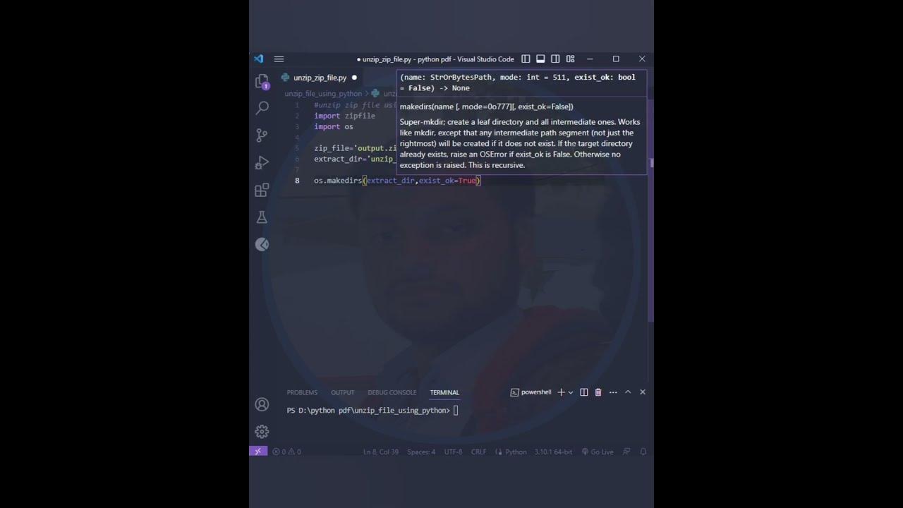 Unzip Zip File Using Python Programming Language - YouTube