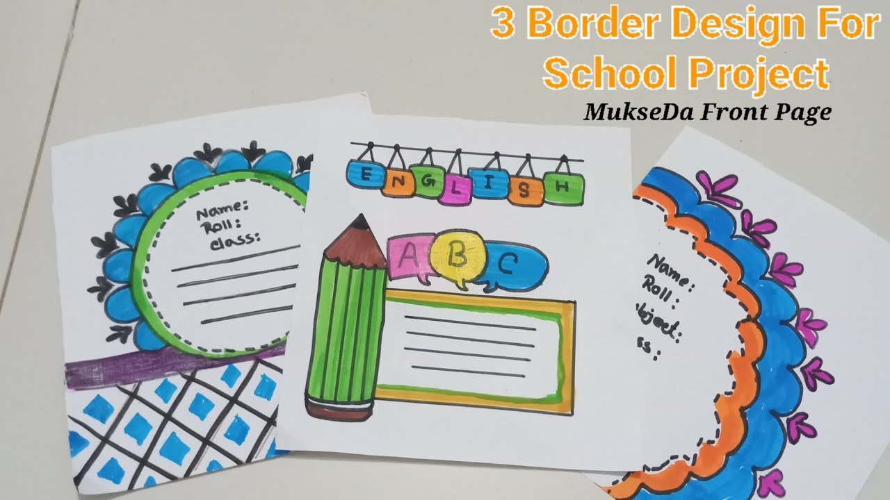 English Project Front Page Designs 📝/A4 Sheet/Border Designs/English ...