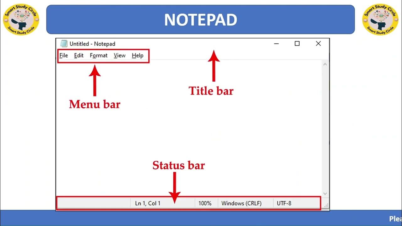 Introduction to notepad - Smart Study Circle #notepadtricks #notepad #computerfundamental - YouTube