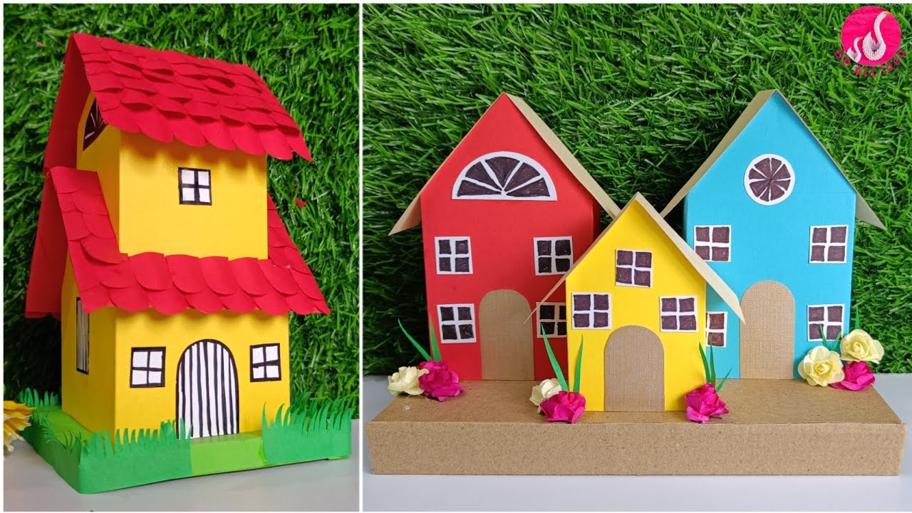 2 Type Paper House | Room Decor Craft || Paper Craft || Handmade Paper ...