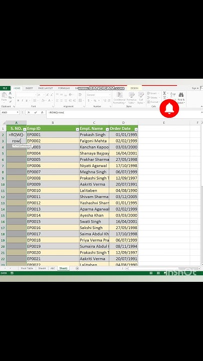 Auto serious number trick | Serial Number update after deleting row #shorts #excel #excelshorts ...