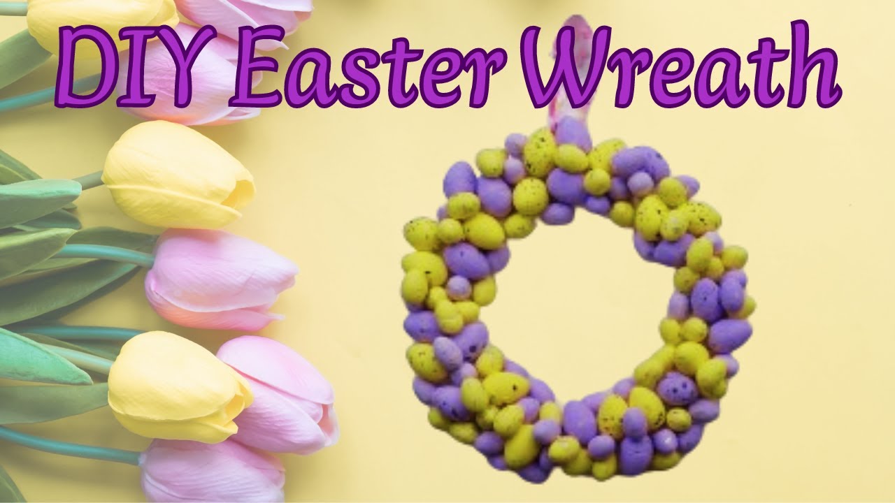 Cardboard Easter wreath with Styrofoam eggs. DIY Easter decorations ...
