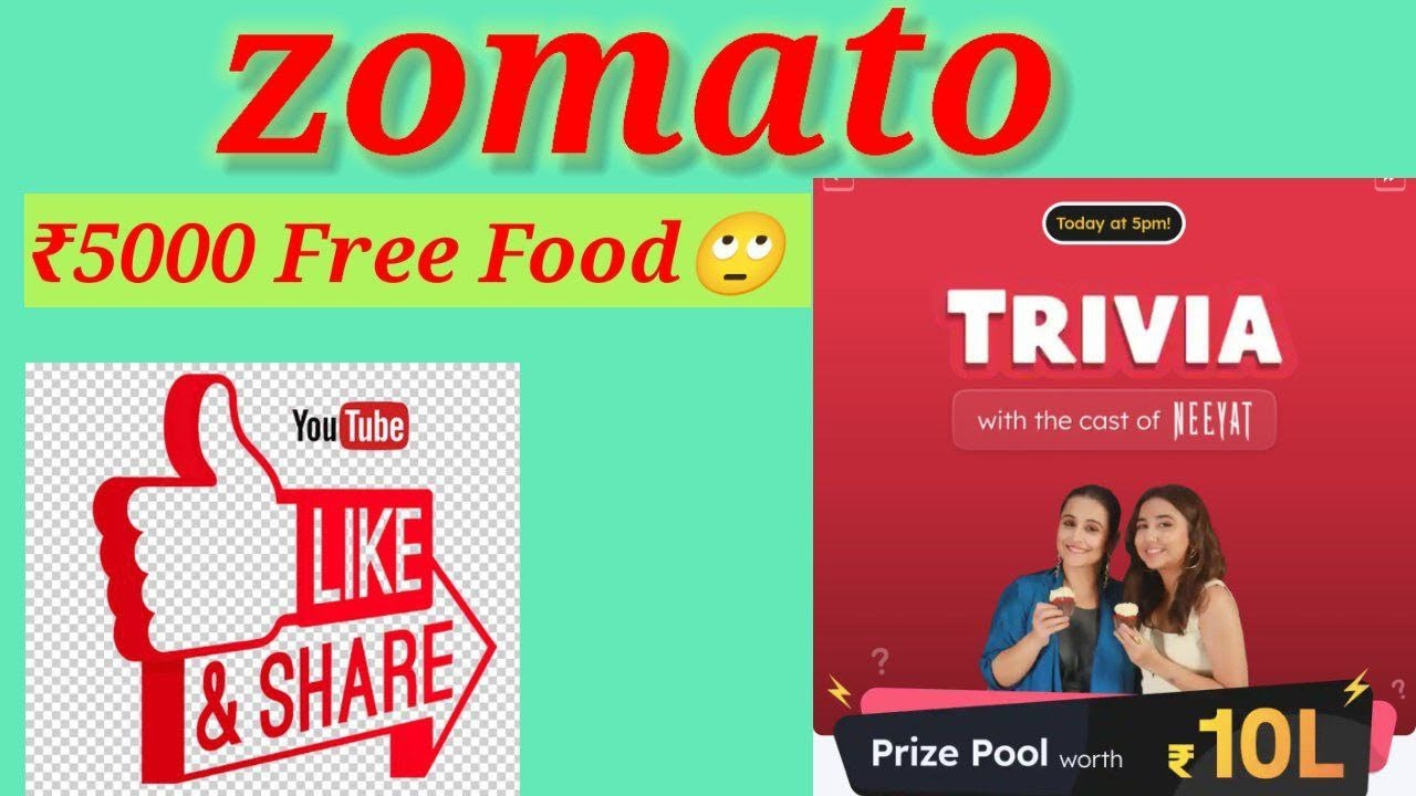 Zomato FREE Food| ₹5000 free food|Play n win free food offer| #loot by ...