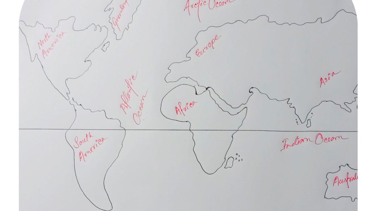 World Map drawing for UPSC CSE Exam - YouTube