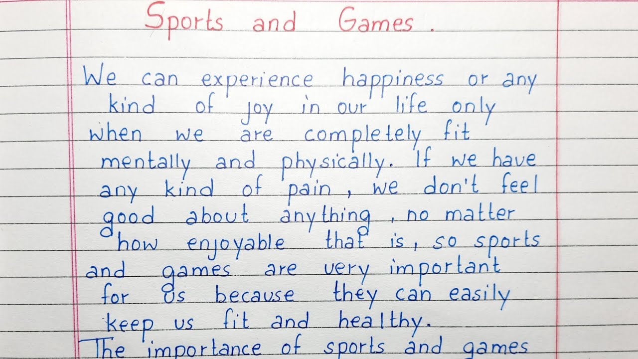 Write a short essay on Importance of Sports and Games | Essay Writing | English - YouTube