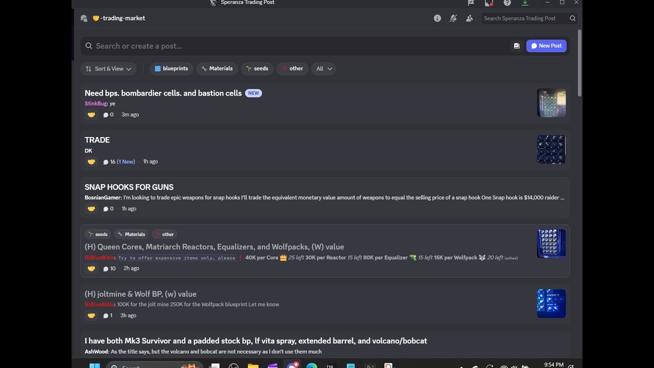 Discord | Speranza Trading Post (Link in Description) | Arc Raiders ...