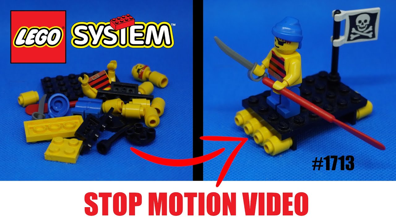 LEGO® SYSTEMS 1713 | Shipwrecked Pirate 🏴‍☠️ (1994) | Stop Motion Build ...