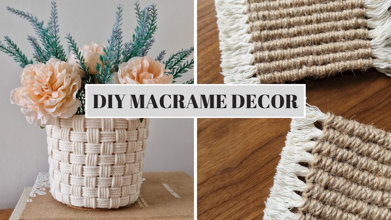 DIY Macrame Decor: How to Make a Stylish Basket and Coaster - YouTube