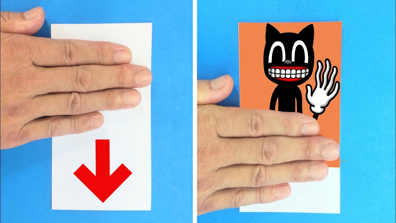 VERY EASY！PAPER MAGIC CARD TRICK with Cartoon Cat（Trevor Henderson ...