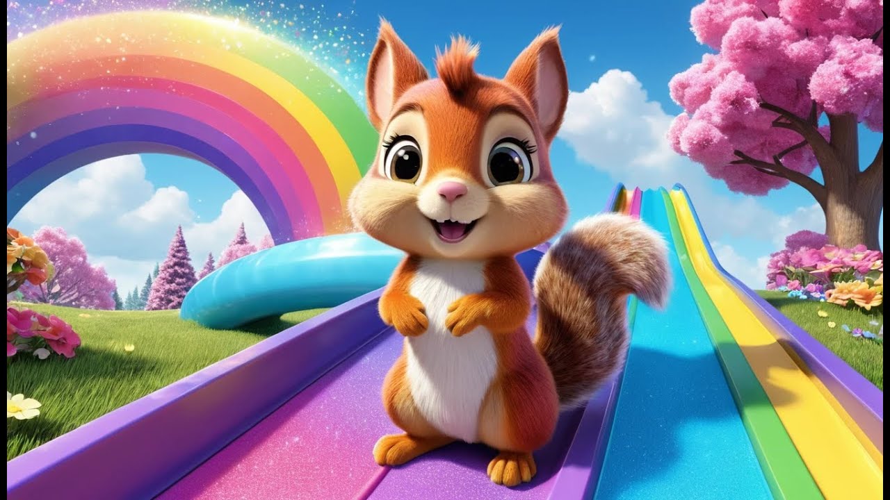 Sparkle Squirrel and the Rainbow Slide | Magical Squirrel Song for Kids | Colorful Adventure ...