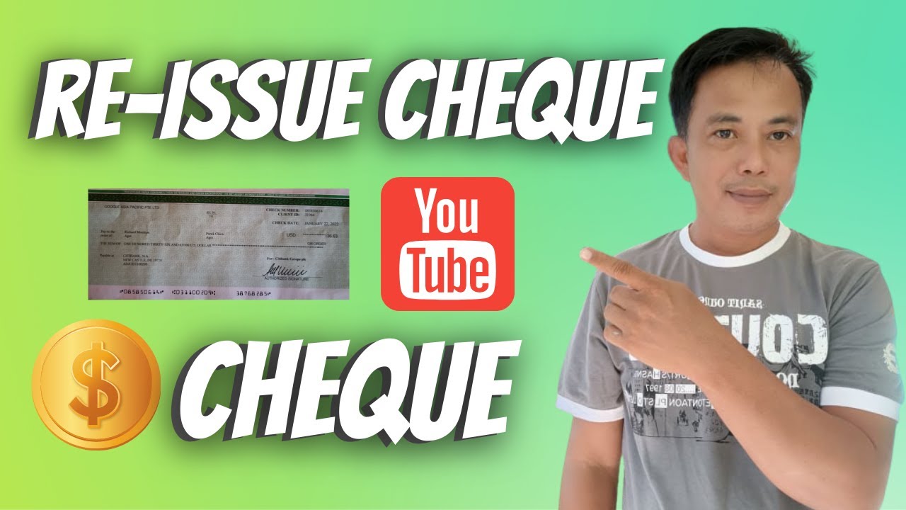 ReIssue Cheque Payment sa Google Adsense YouTube Money Check - YouTube