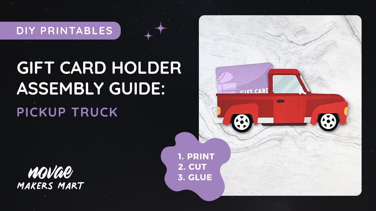 Printable Pick Up Truck Gift Card Holder | DIY Truck Gift Card Holder ...