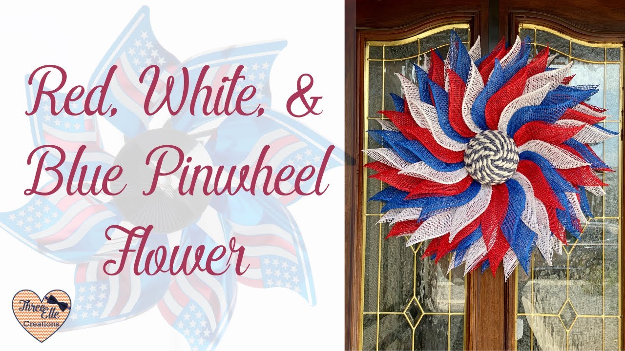 How to Make a Red, White, & Blue Pinwheel Flower - YouTube