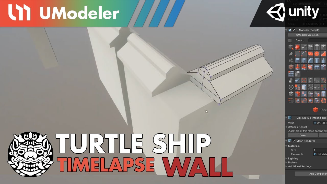 3D Modeling in Unity - Timelapse of modeling a Wall in the Turtleship ...