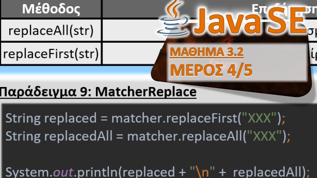 JAVASE - ΜΑΘΗΜΑ 3.2 - REGULAR EXPRESSIONS (Α'ΜΕΡΟΣ) - ΜΕΡΟΣ 4 ΑΠΟ 5 - H ...