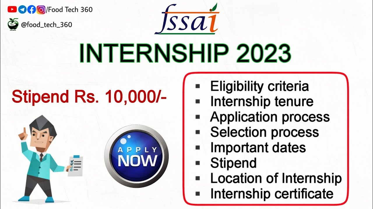 FSSAI INTERNSHIP 2023 | All details you should know | Apply now - YouTube