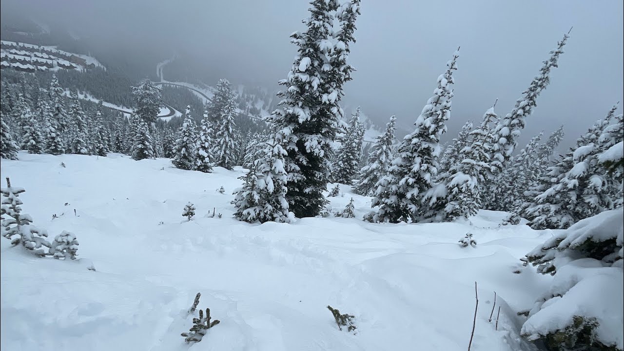 Deep Powder Snowboarding Big Sky Montana April 21, 2023 - YouTube