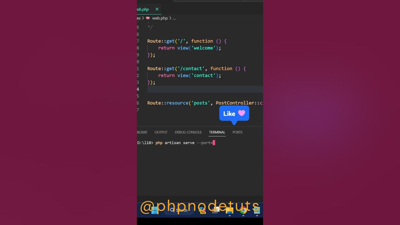 ⚡How to run Laravel App on Different Port⚡ #shorts #youtubeshorts #laravel10 #laravel # ...