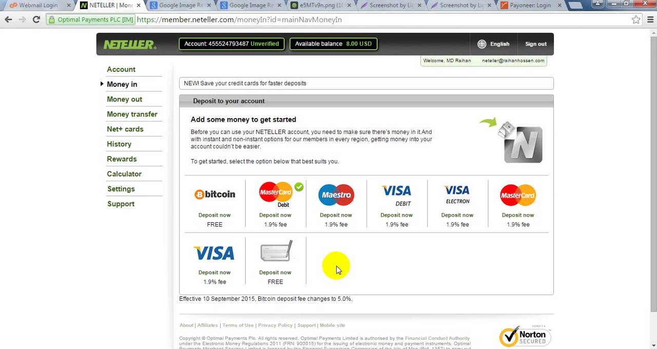 How to deposit neteller account with payoneer mastercard 2015 YouTube ...