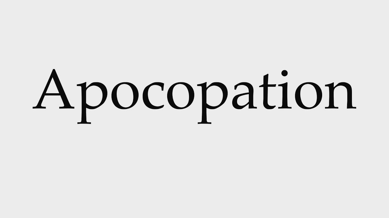 How to Pronounce Apocopation - YouTube