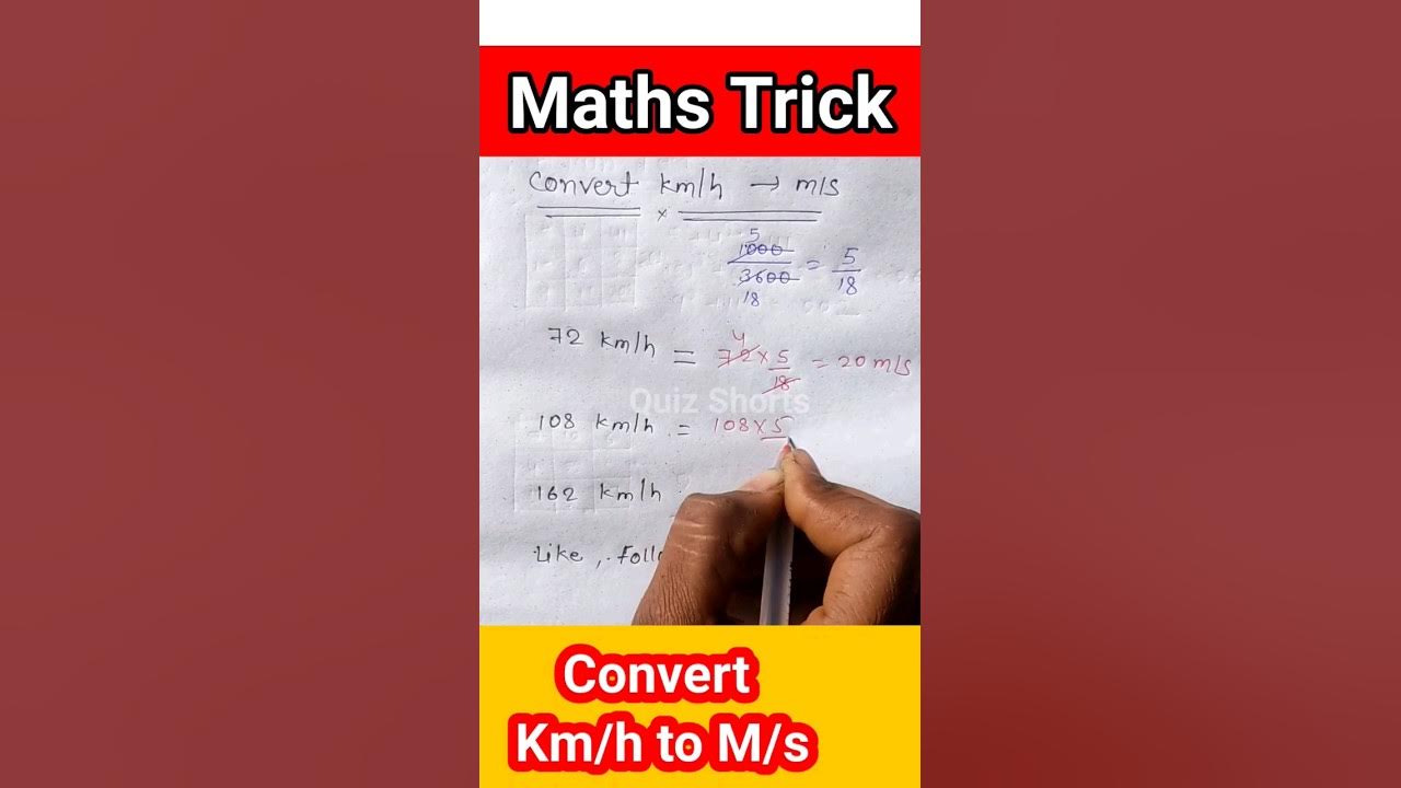 how-to-convert-km-h-to-m-s-mathstricks-sscgd2022-shorts-youtube