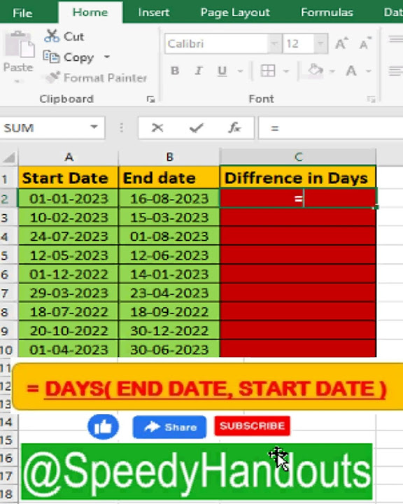 Find Difference Between Dates in Excel | Simple & Easy Trick ...