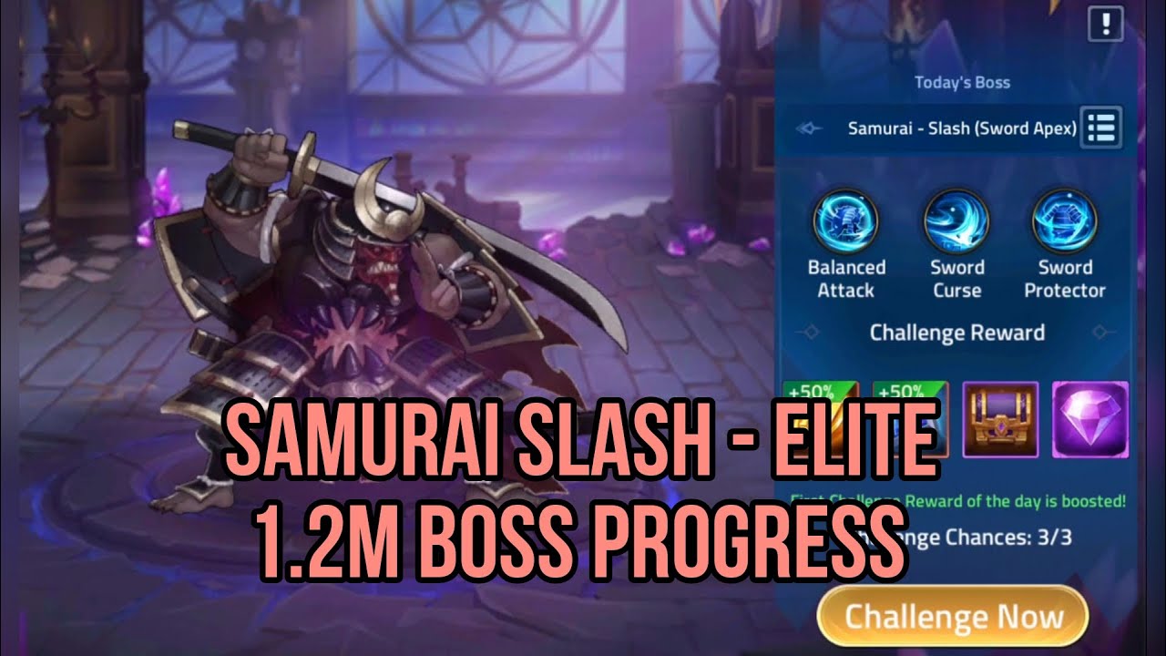 Mobile Legends Adventure - Guild Boss Rush [Sunday] Samurai Slash (Elite) 1.2M Boss Progress ...