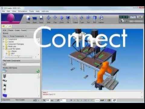 Robotics and material flow simulation with Visual Components - YouTube