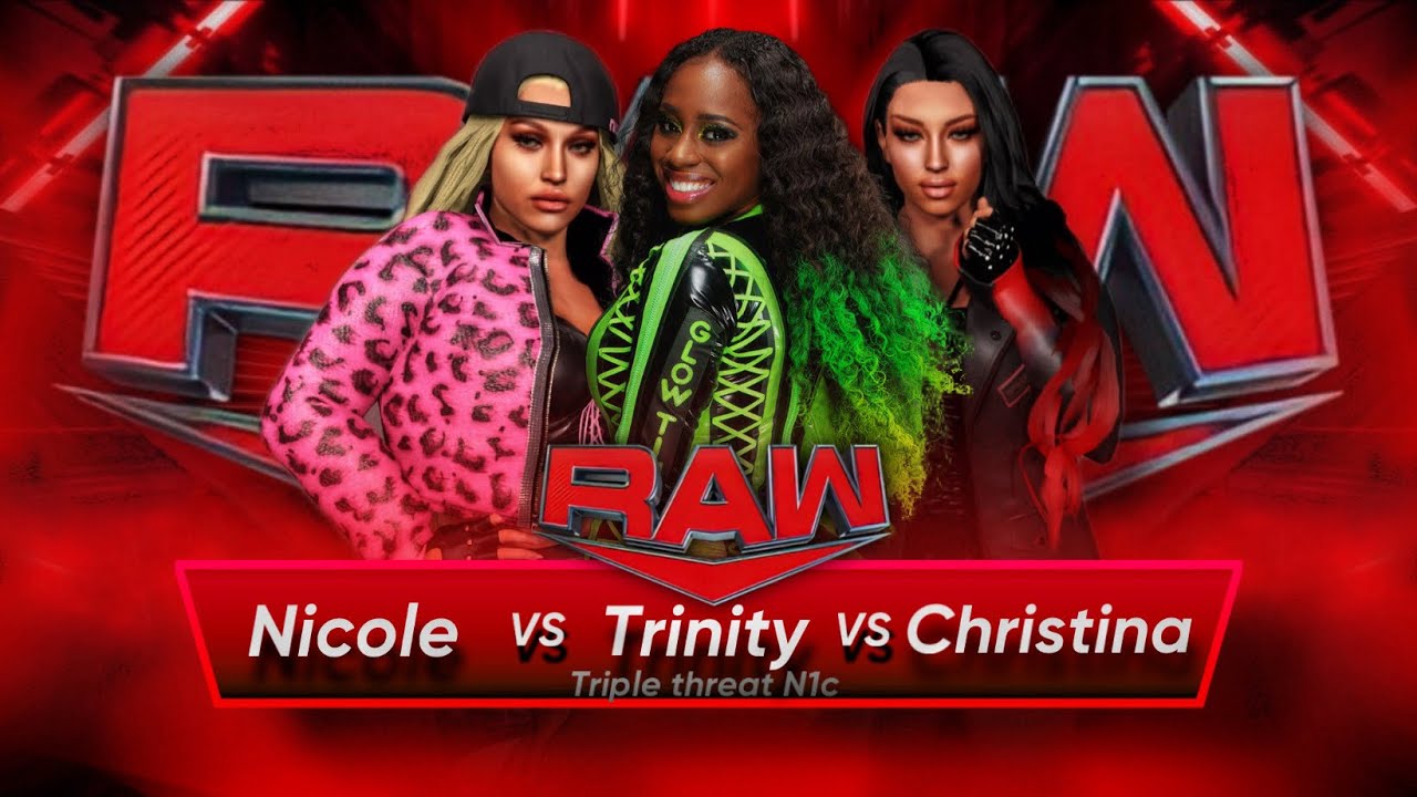 Triple threat Nicole Vs Trinity Vs Christina [N1C] (WWE2K23) - YouTube