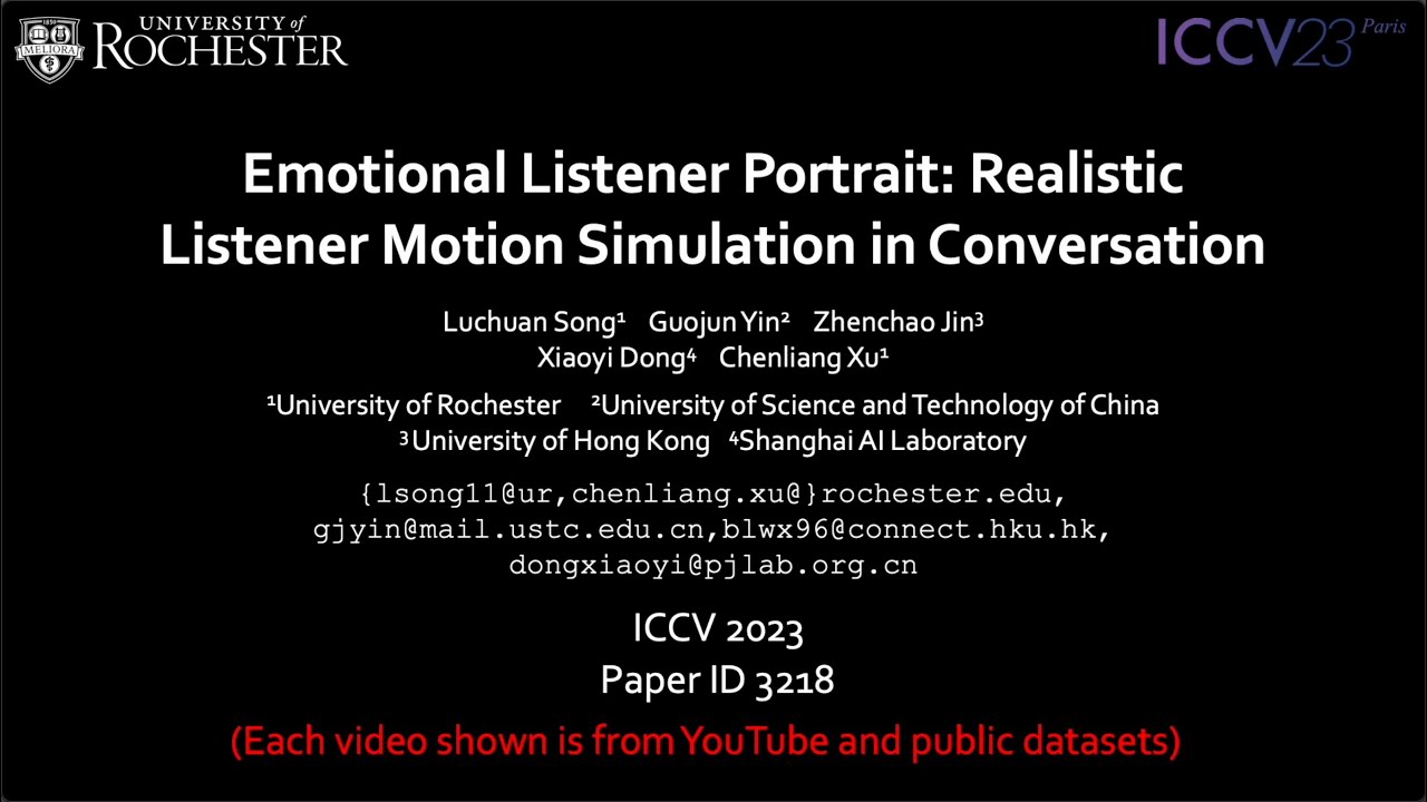 Emotional Listener Portrait: Neural Listener Head Generation with ...