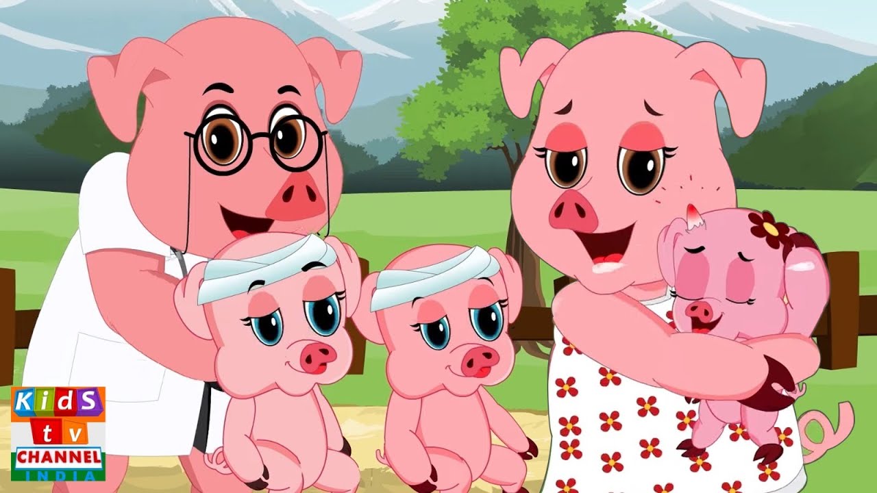 Five Little Pigs in Hindi, पांच छोटे सूअर, Kids Songs in Hindi and Baby ...